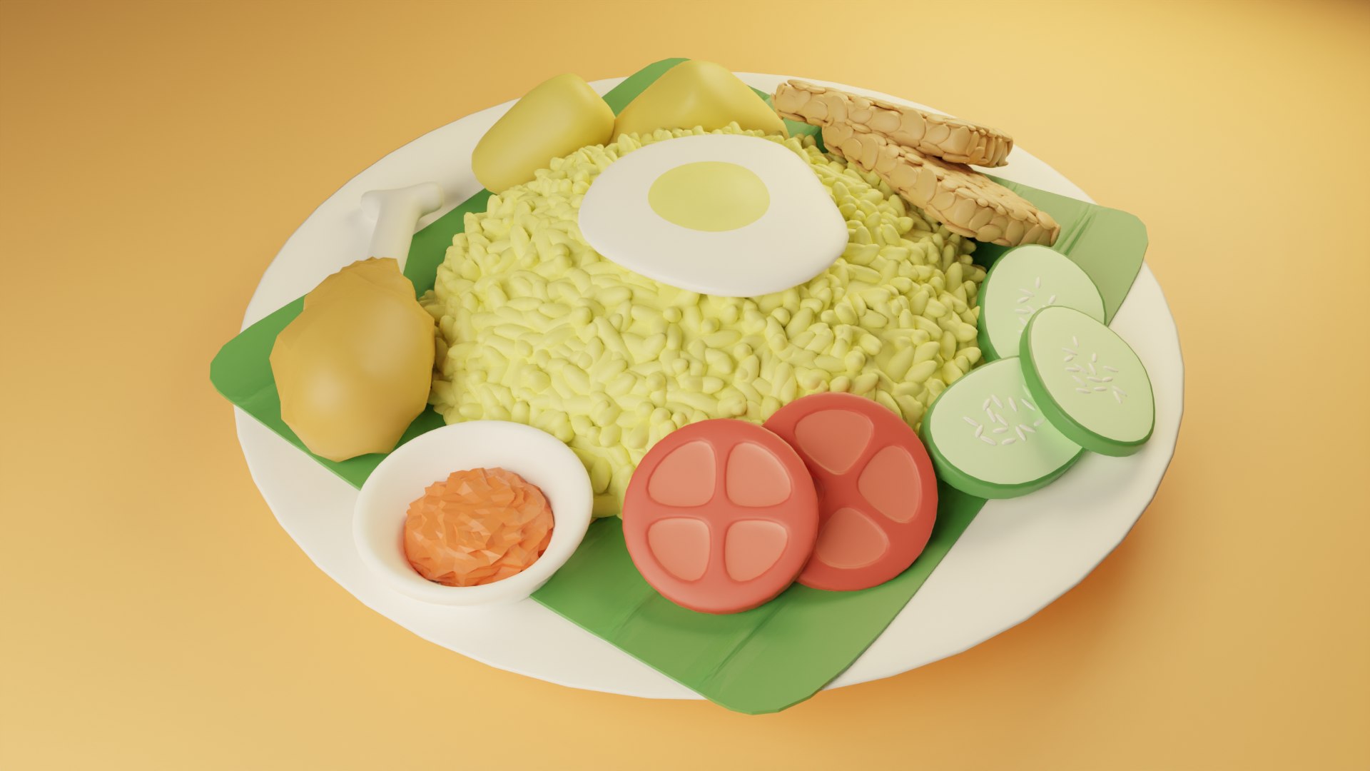 Free 3D Model Nasi Kuning - Yellow Rice - TurboSquid 1940904