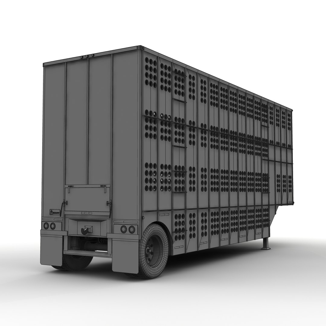 Cattle Trailer Merritt 28ft 3d Model