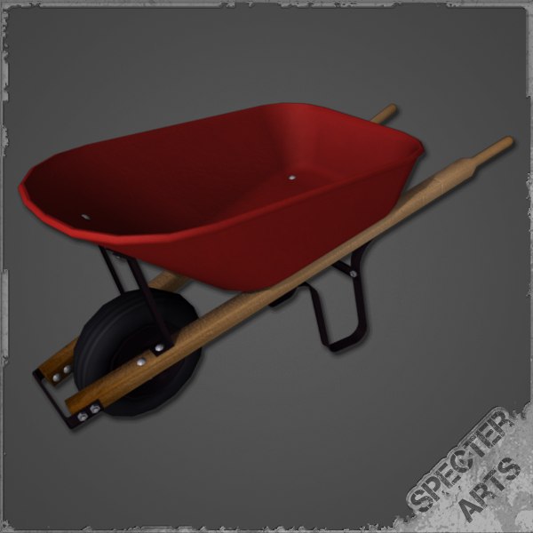 3d model contractor wheelbarrow