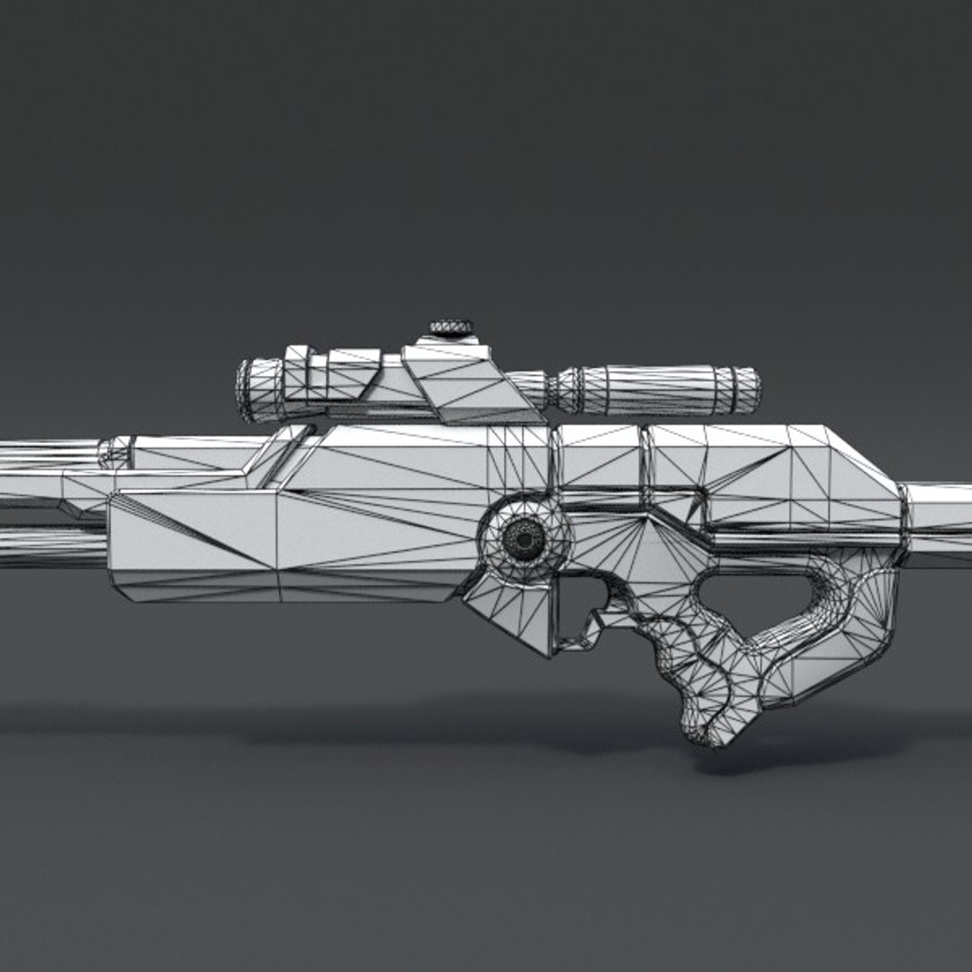 3d rifle pbr details model