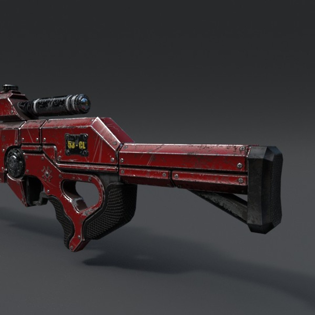 3d rifle pbr details model