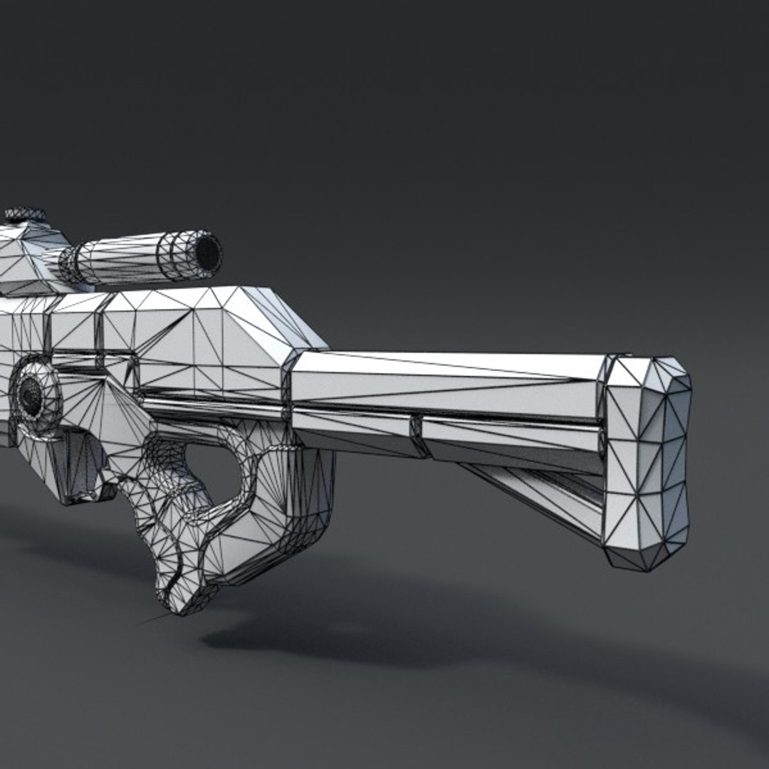 3d rifle pbr details model