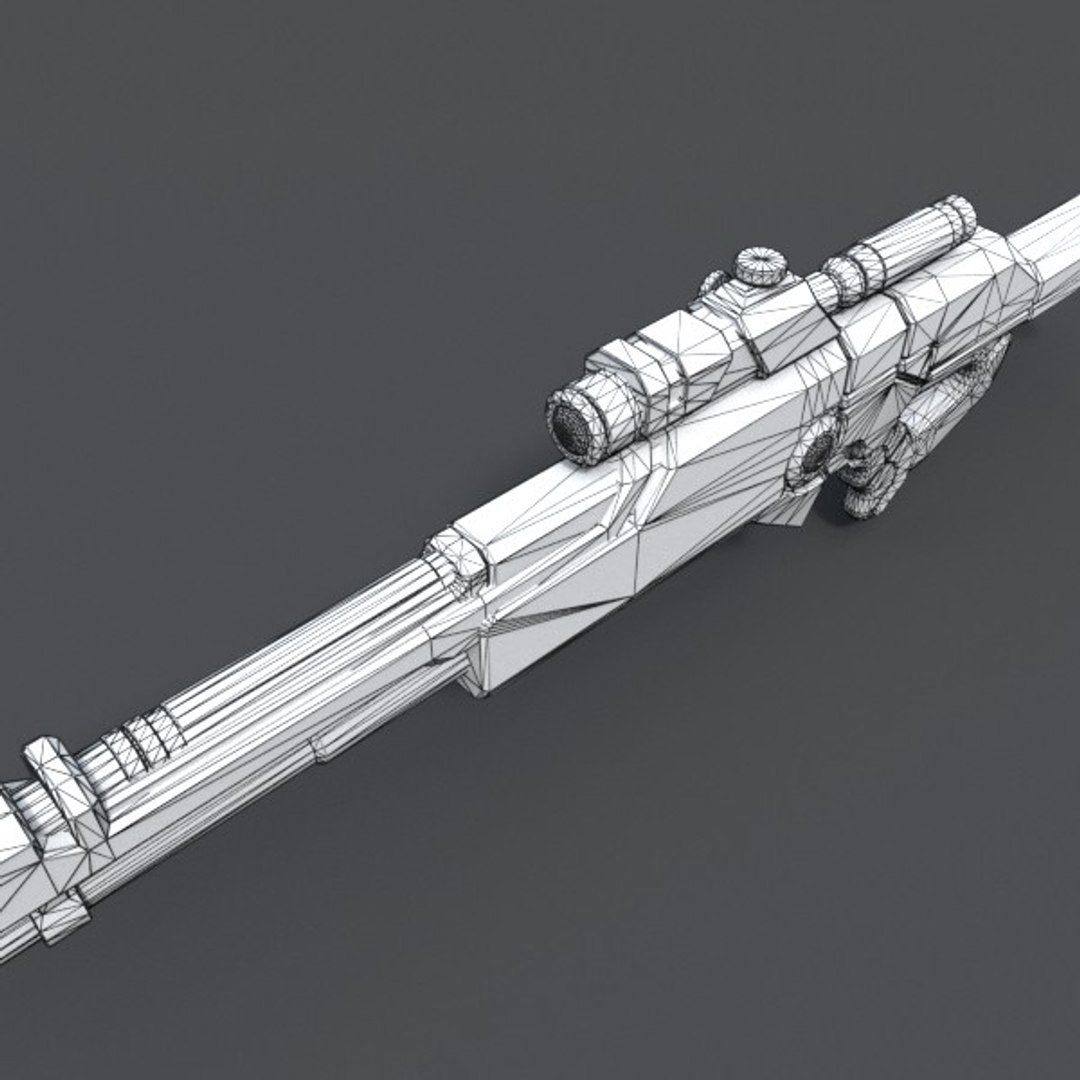 3d rifle pbr details model