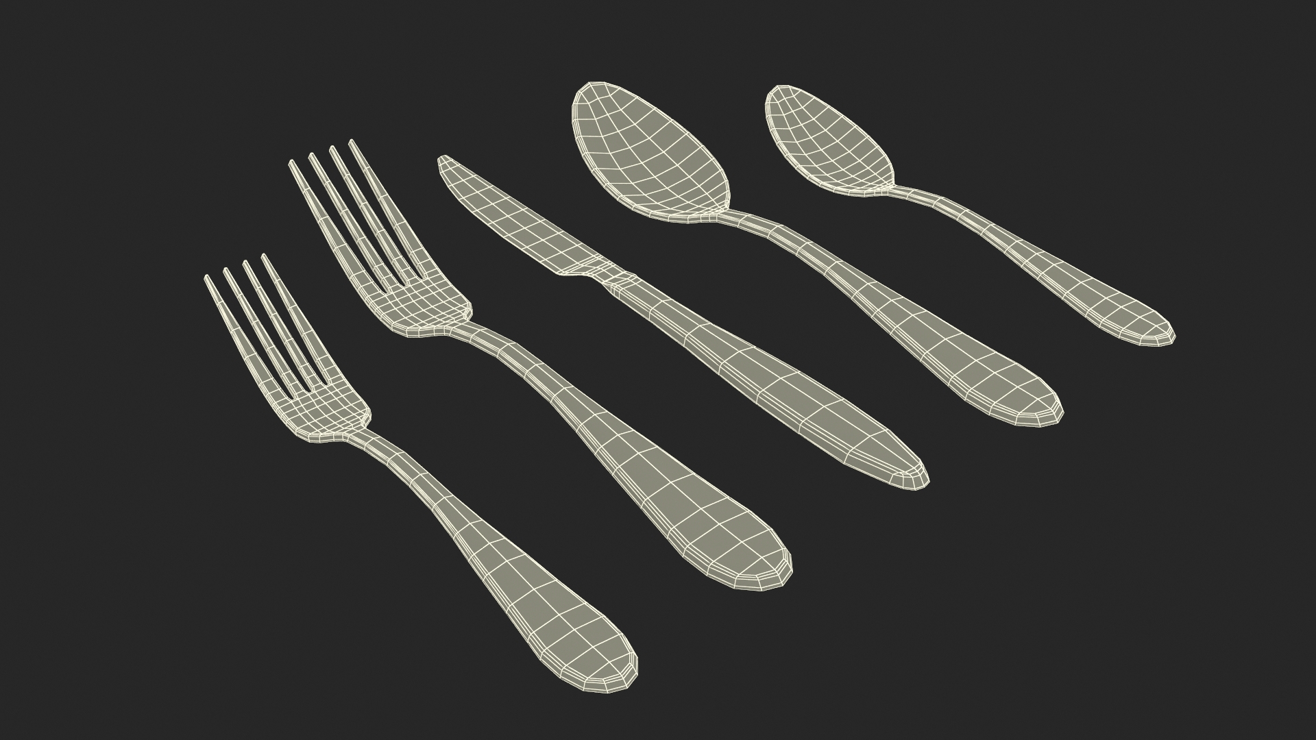 3D Silverware Set - TurboSquid 2040935