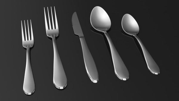 3D Silverware Set - TurboSquid 2040935