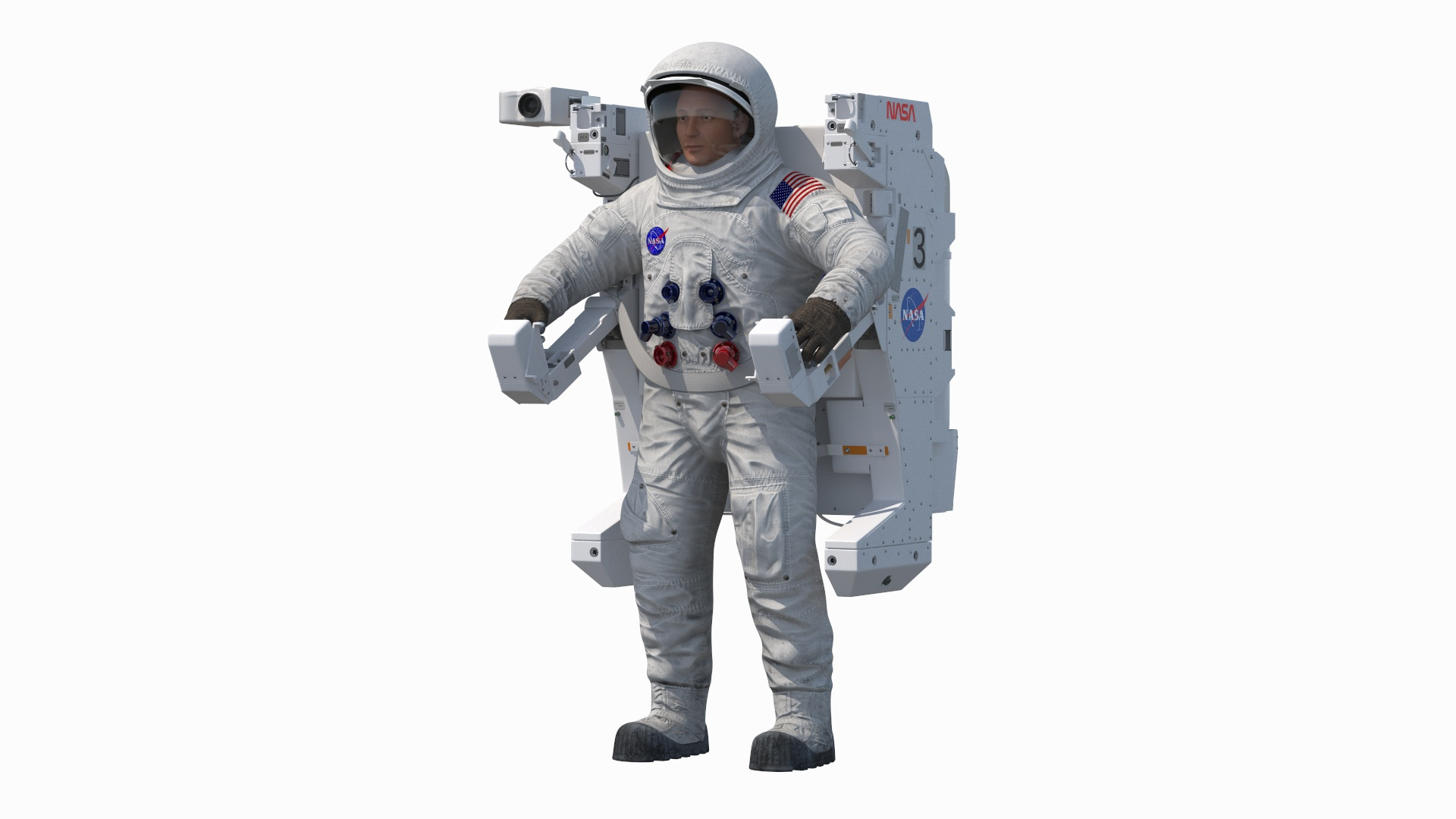 3D NASA Astronaut In Spacesuit A7L With Jetpack Rigged Model - TurboSquid 2388974