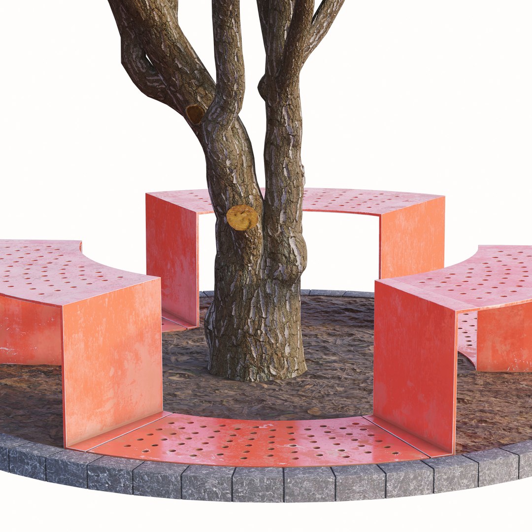 Set Of Cinnamomum Camphora Or Camphor Tree With Tree Grill 3D Model ...