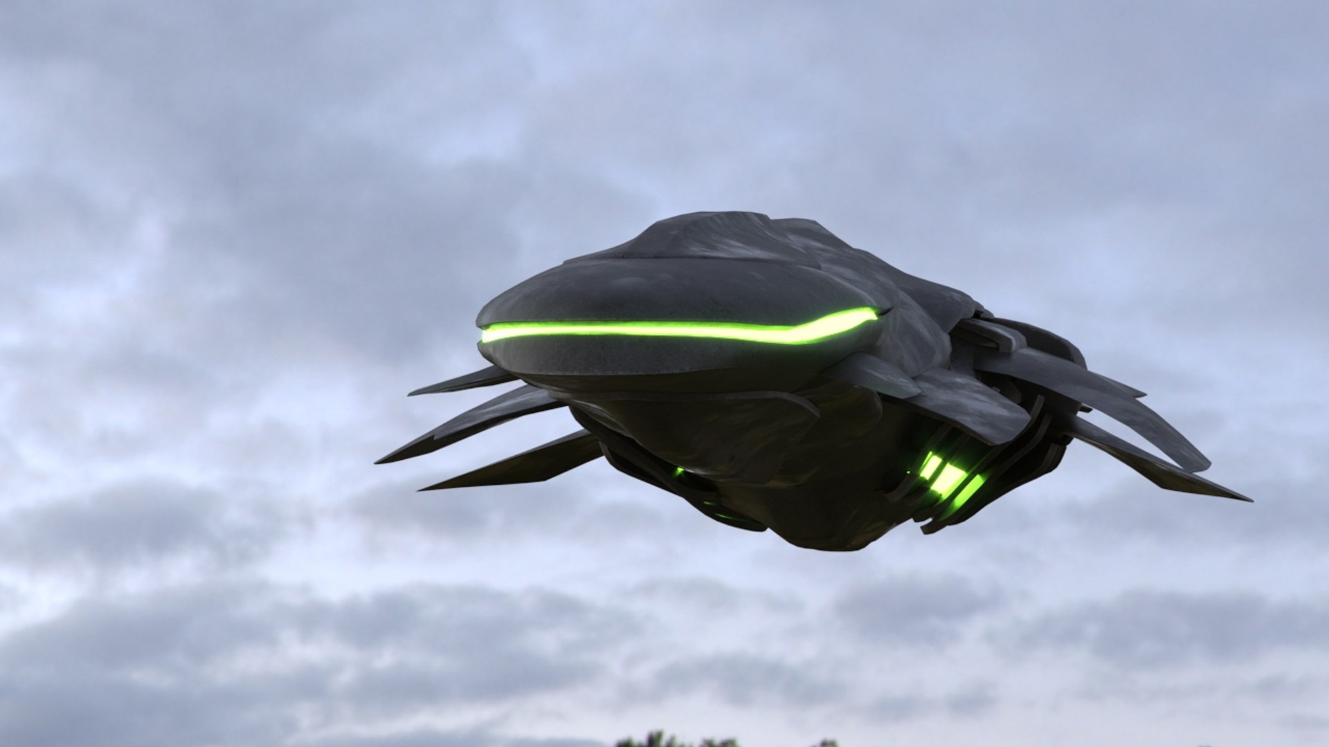 3D Alien Spaceship Model - TurboSquid 1495257