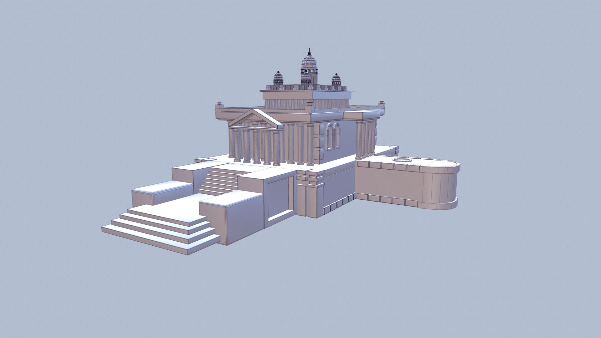 3d Simple Temple Model