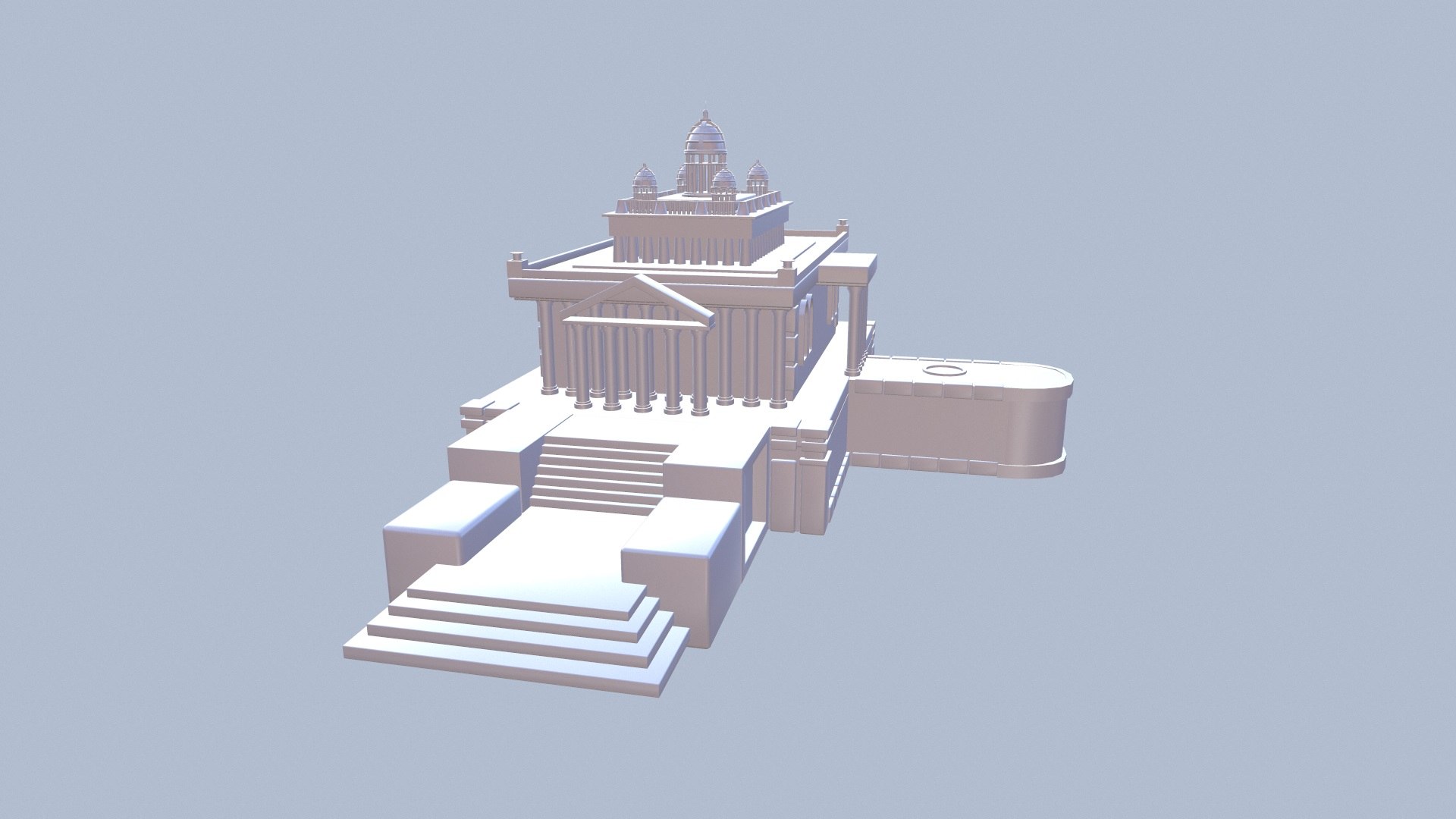 3d Simple Temple Model
