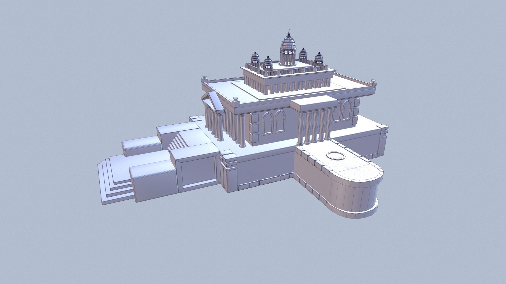 3d Simple Temple Model