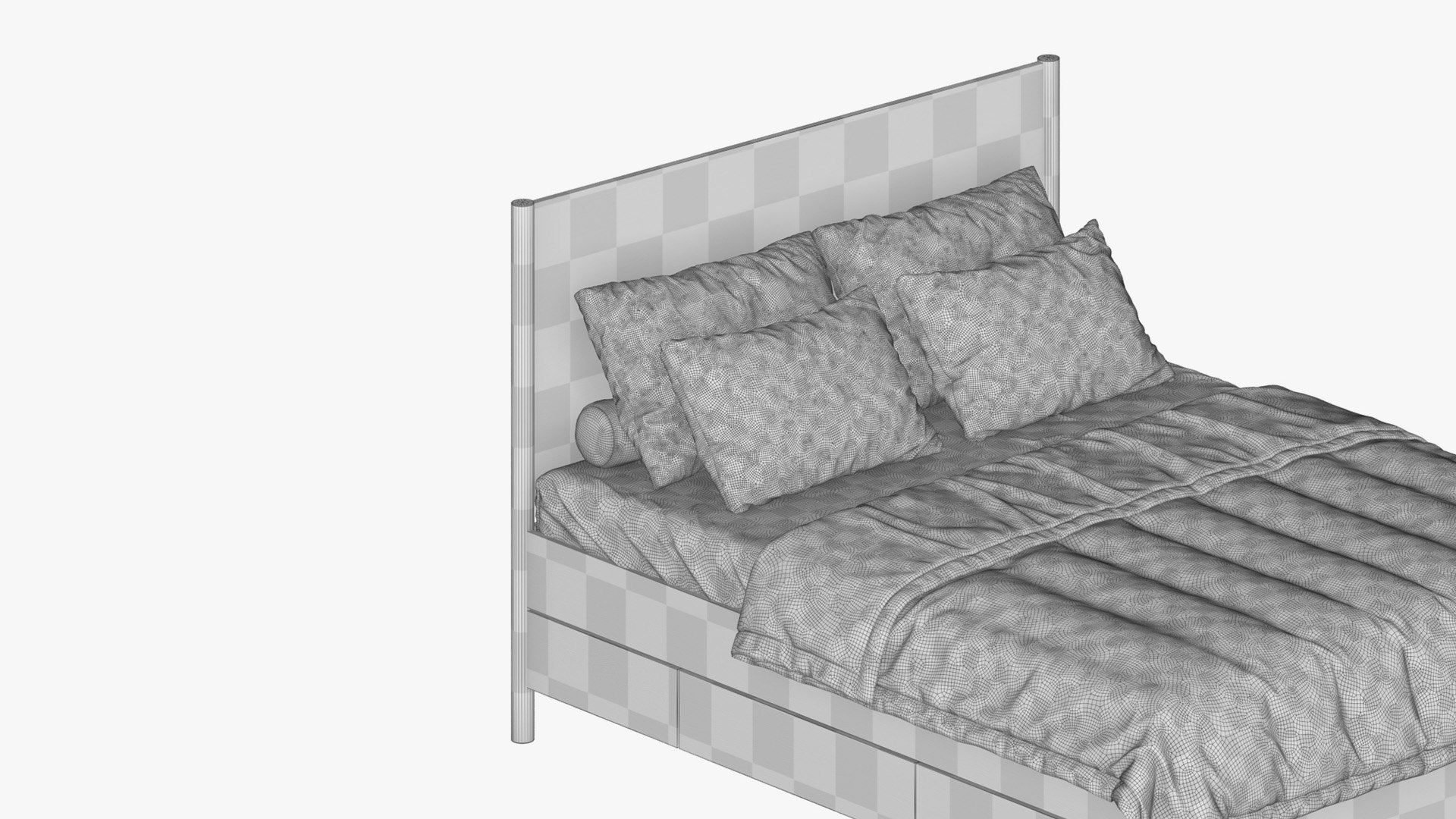 3D Model Bed With Storage System - TurboSquid 2573837