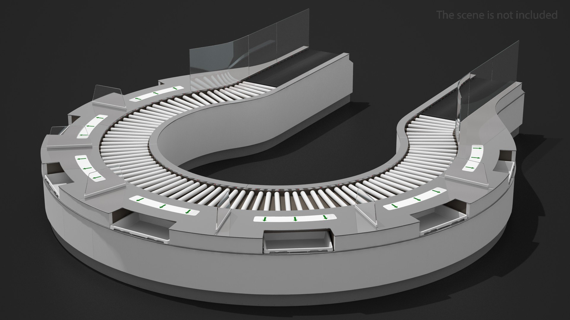 Curved roller conveyor 3D model - TurboSquid 1700516