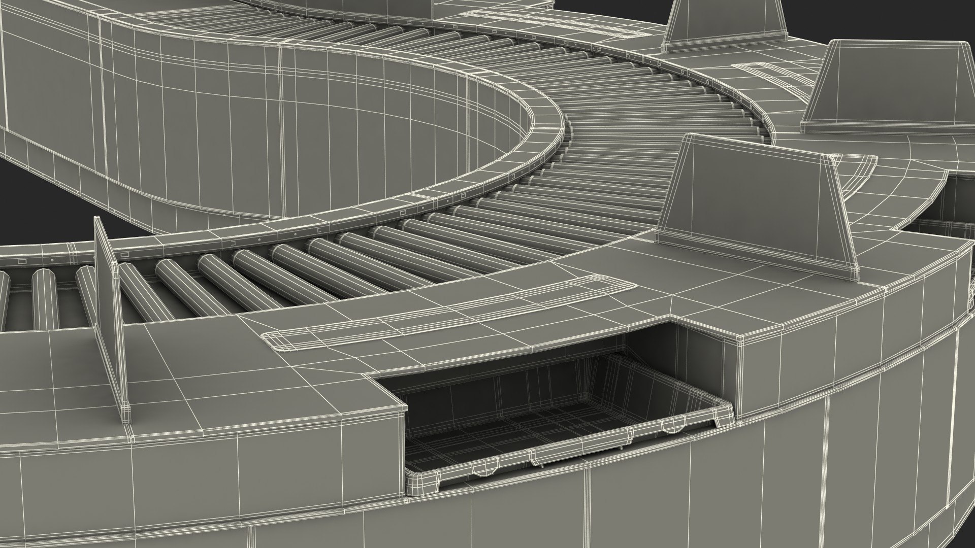 Curved roller conveyor 3D model - TurboSquid 1700516