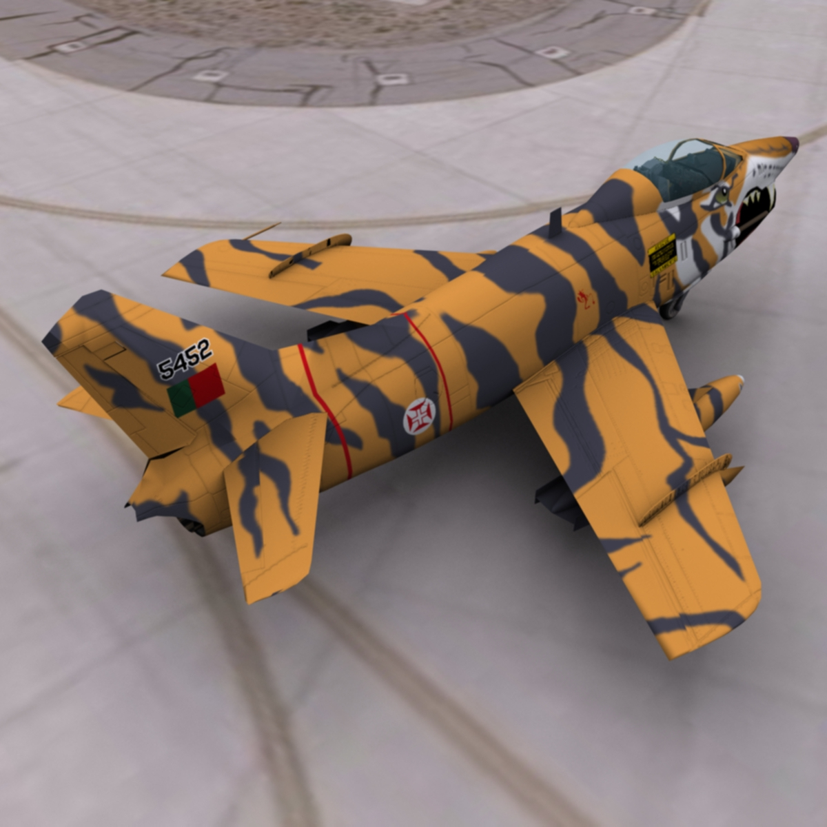 3d fiat jet fighter tiger model