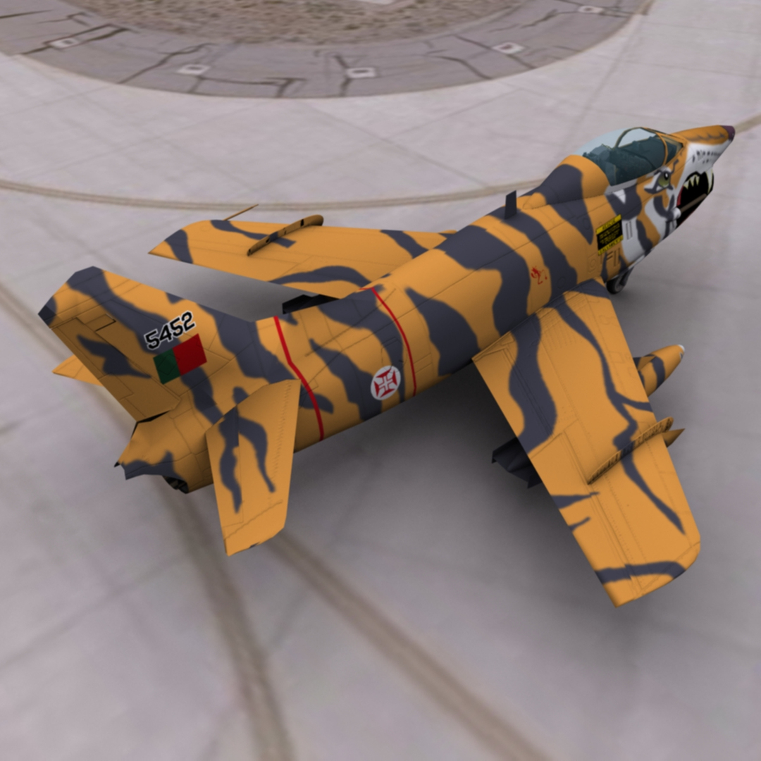 3d fiat jet fighter tiger model