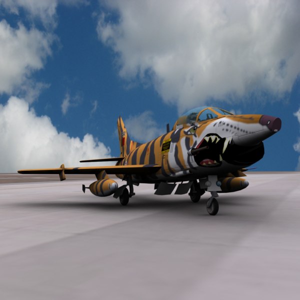 3d fiat jet fighter tiger model