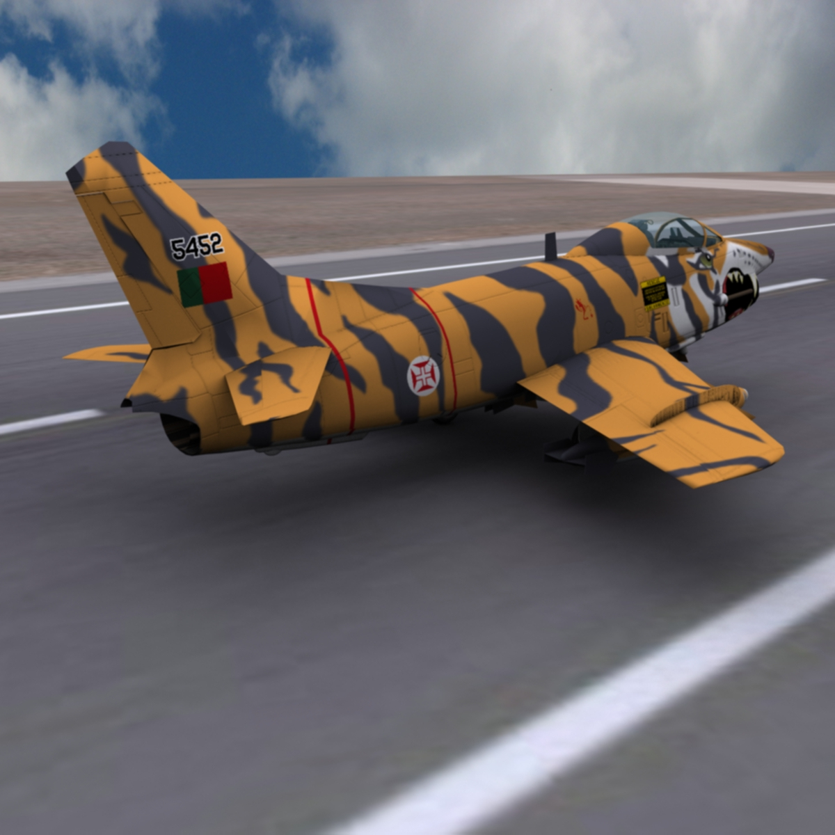 3d fiat jet fighter tiger model