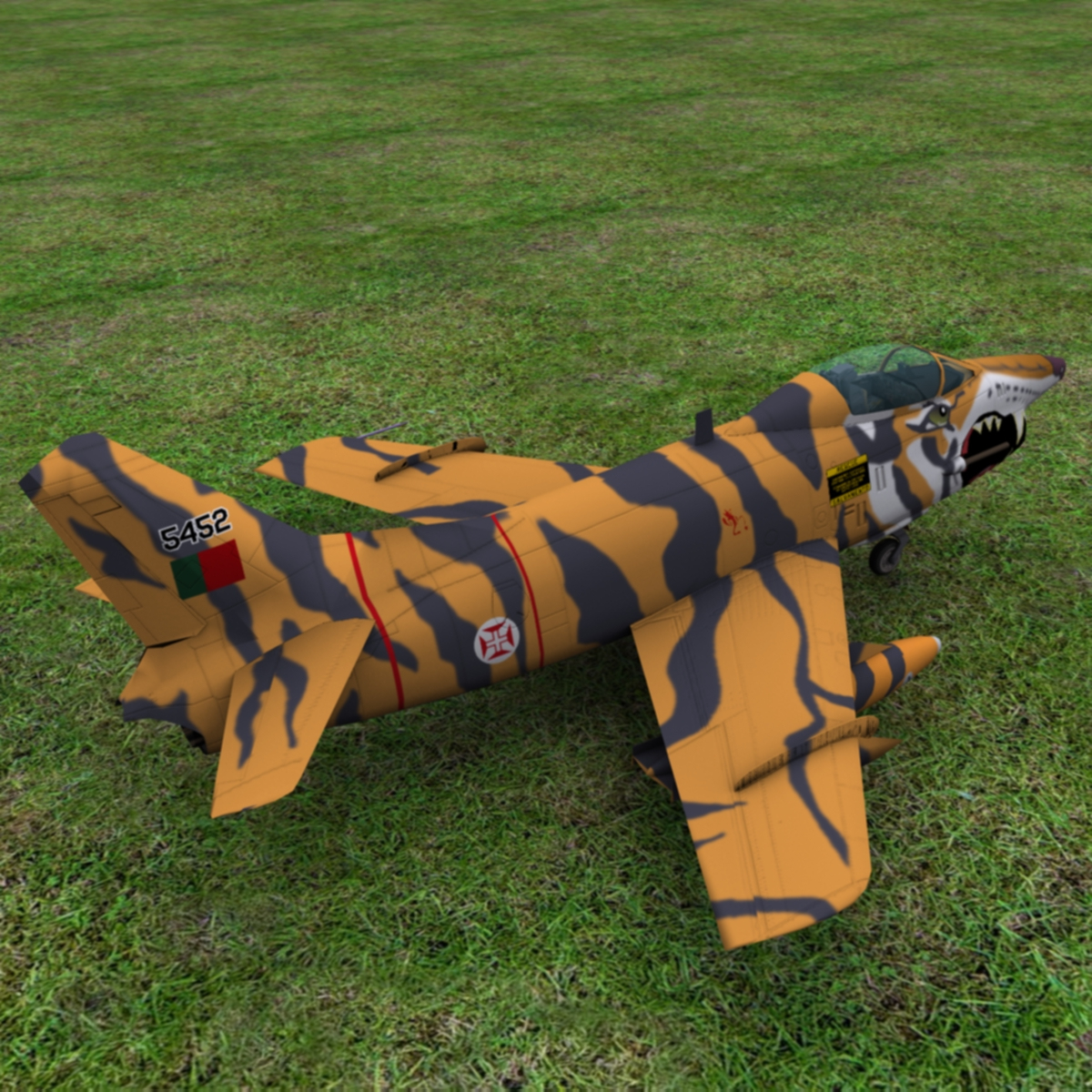 3d fiat jet fighter tiger model