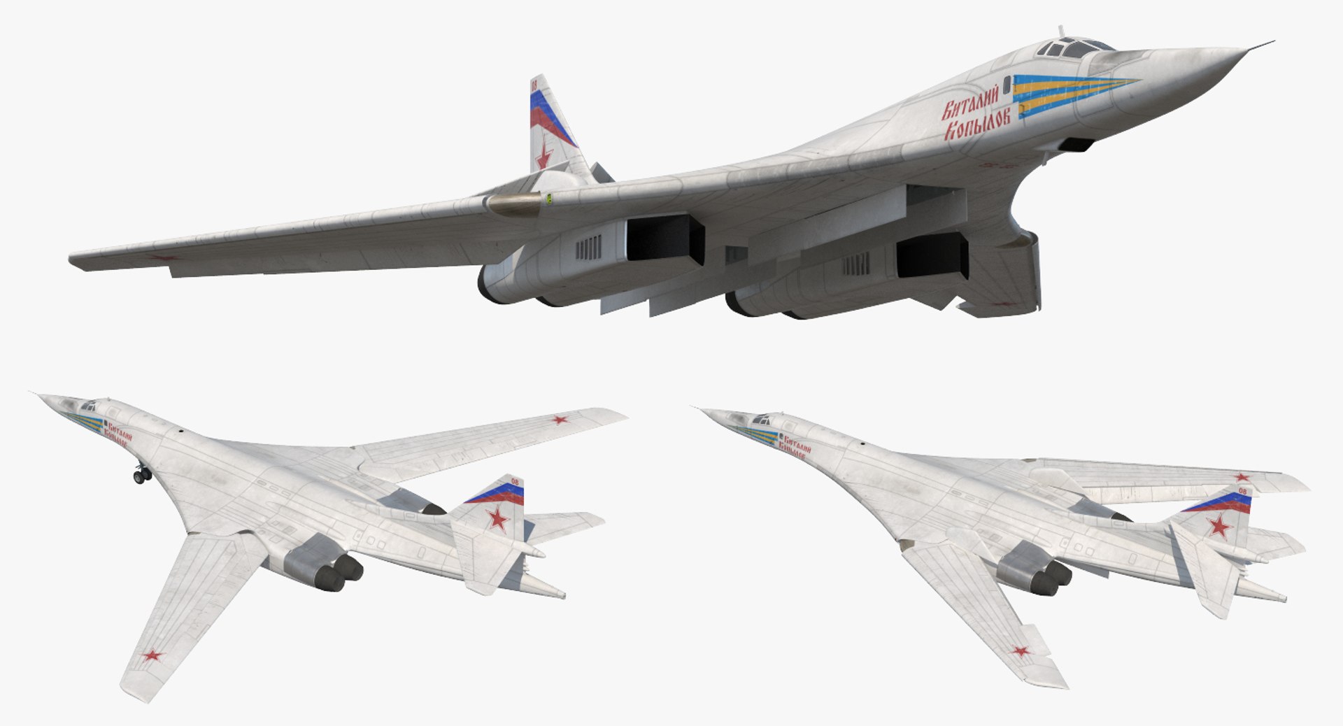 3d model strategic bomber tupolev tu-160