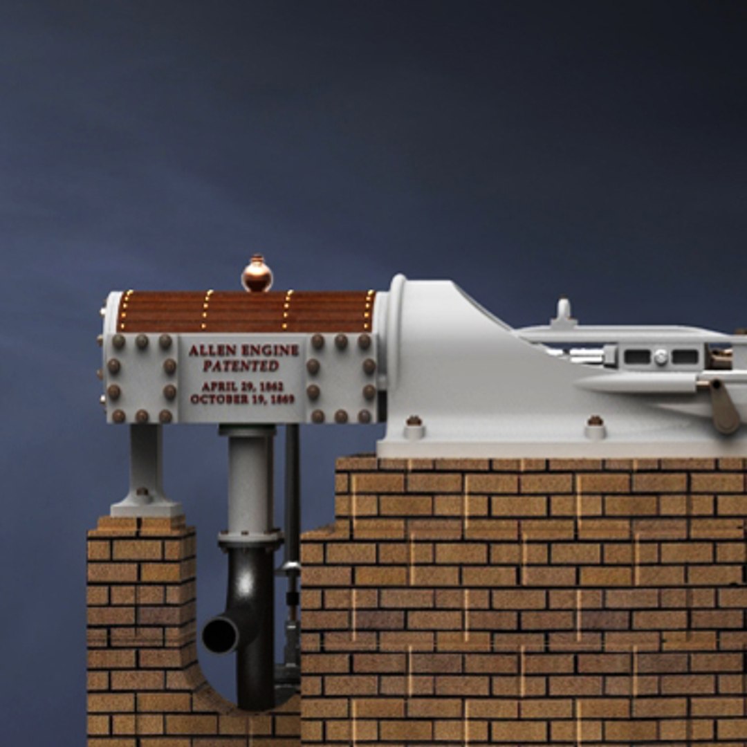 3d Porter-allen Steam Engine 1890