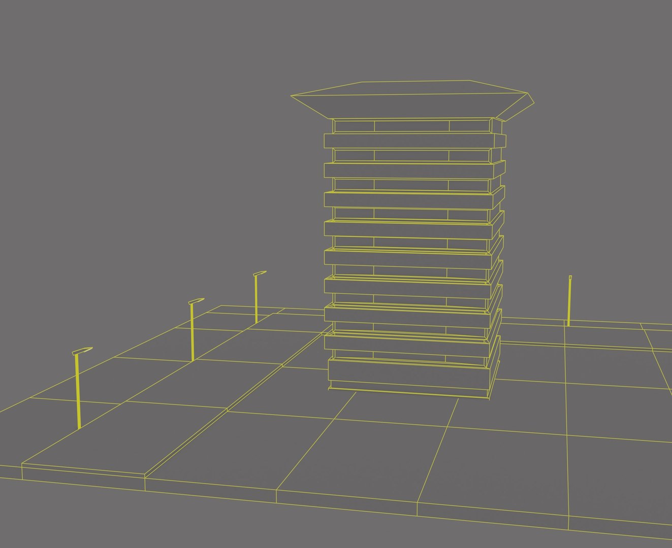 3D Simple Multistory Building Model - TurboSquid 2024939