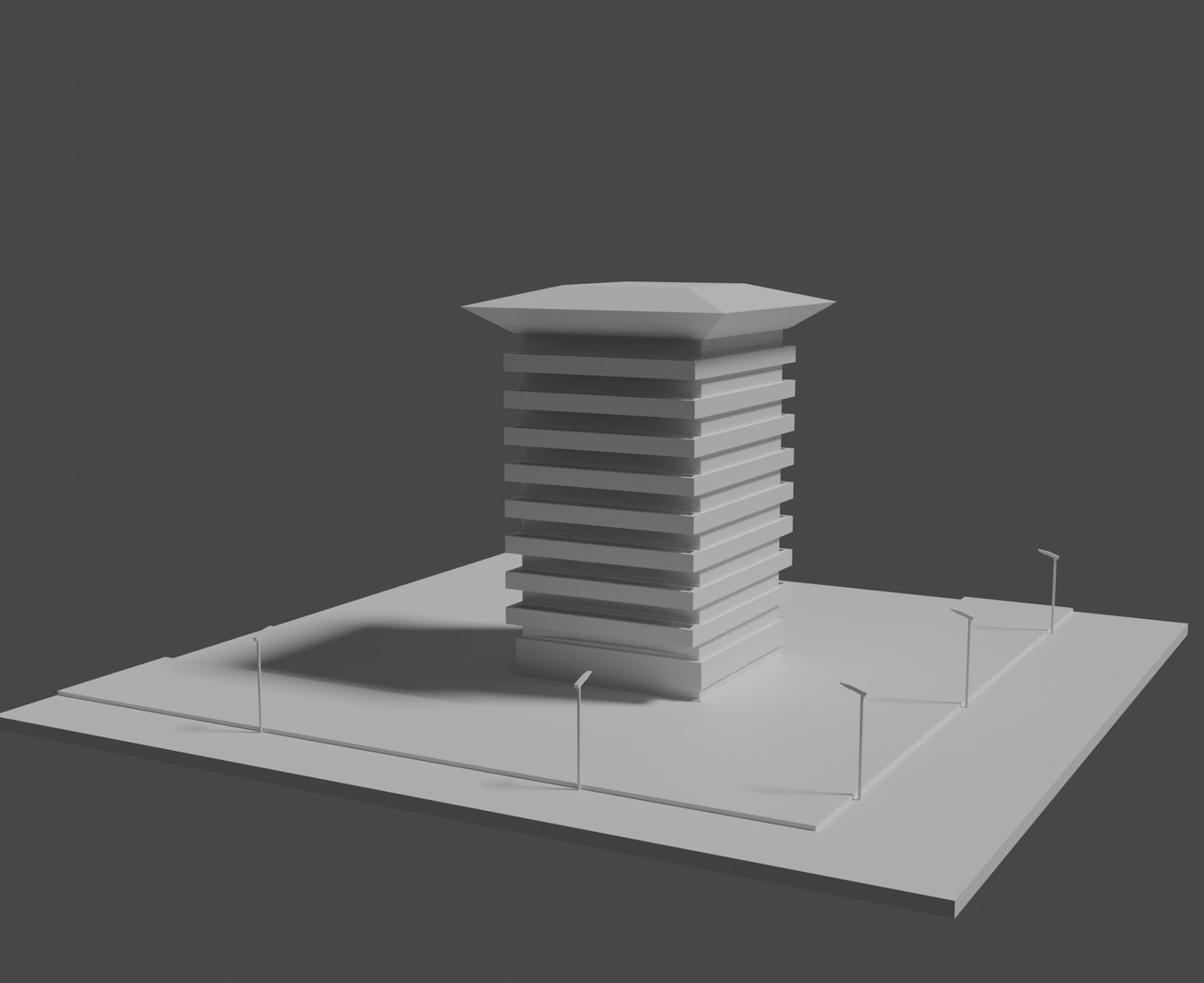 3D Simple Multistory Building Model - TurboSquid 2024939