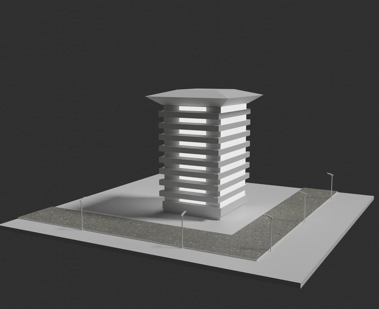 3D Simple Multistory Building Model - TurboSquid 2024939