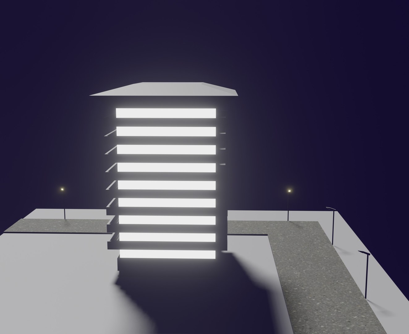 3D Simple Multistory Building Model - TurboSquid 2024939