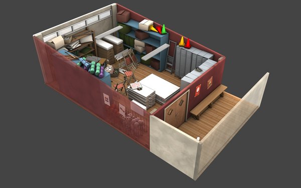 c4d physical gym storage room
