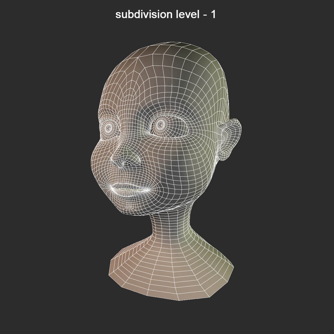 Cartoon Boy Head 3d Obj