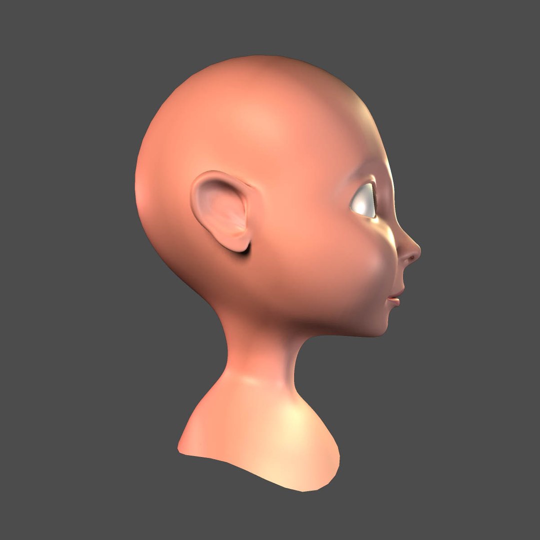 Cartoon Boy Head 3d Obj