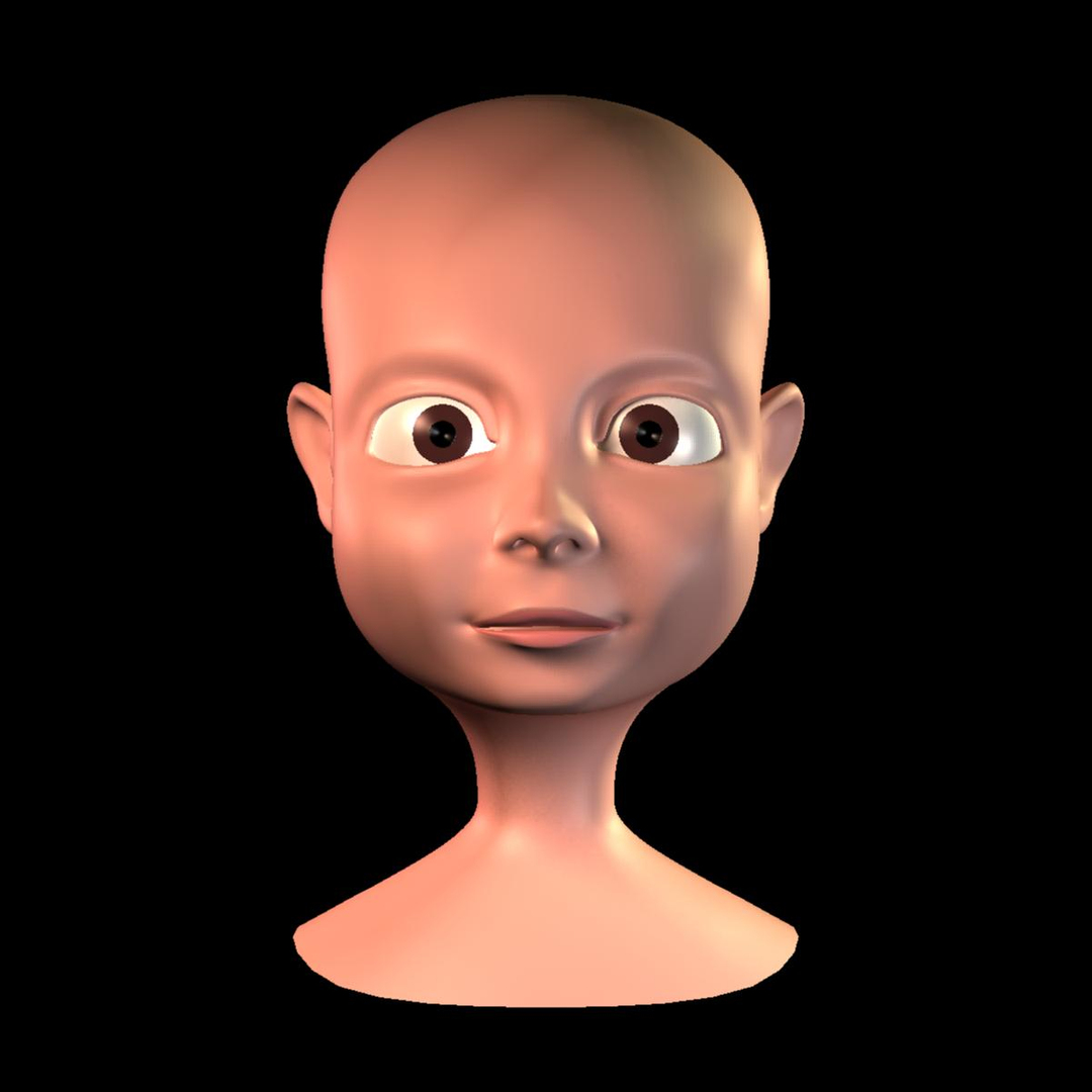 Cartoon Boy Head 3d Obj