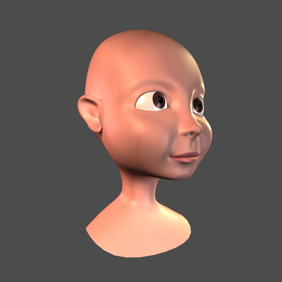 Cartoon Boy Head 3d Obj