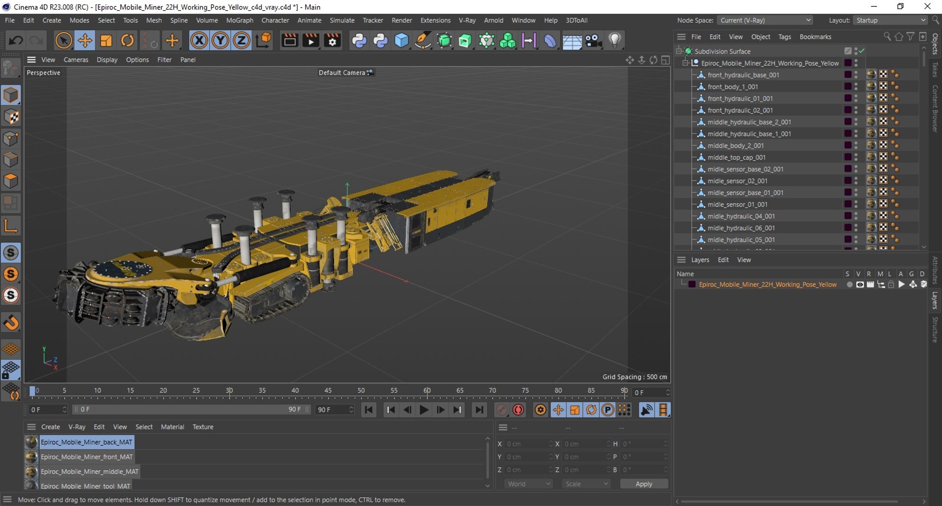 3D Epiroc Mobile Miner 22H Working Pose Yellow - TurboSquid 2438260