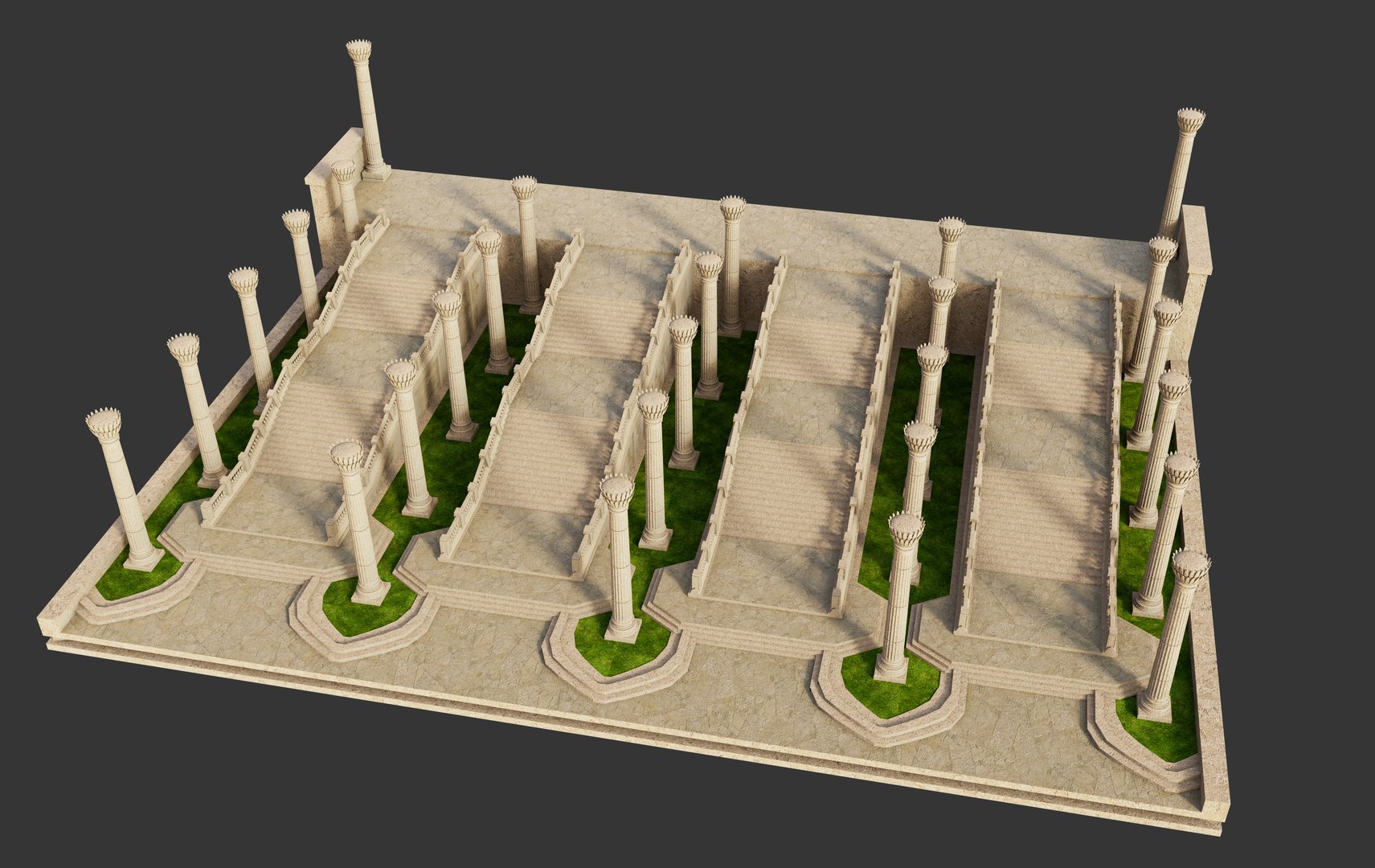 3D Classic Four Stairs - TurboSquid 2250365