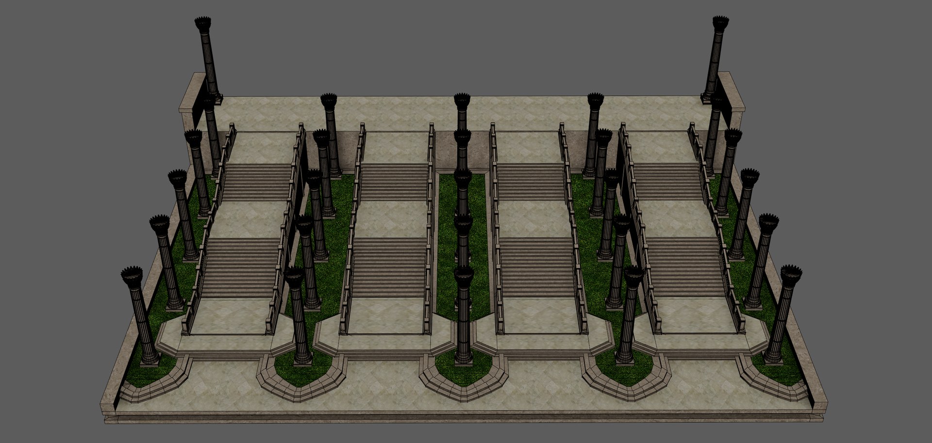 3D Classic Four Stairs - TurboSquid 2250365