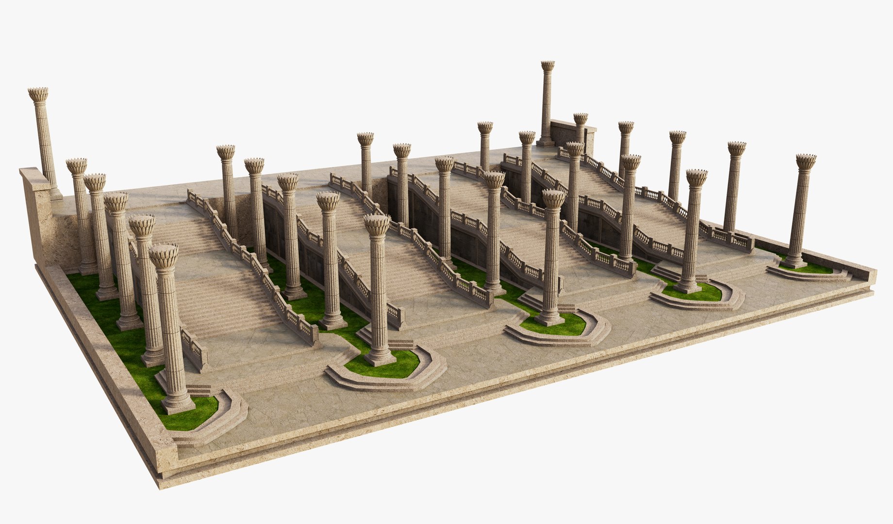 3D Classic Four Stairs - TurboSquid 2250365