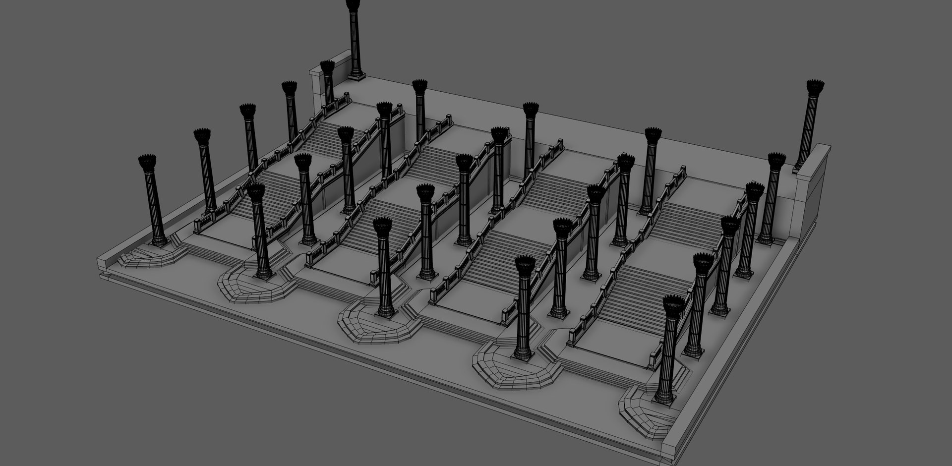 3D Classic Four Stairs - TurboSquid 2250365