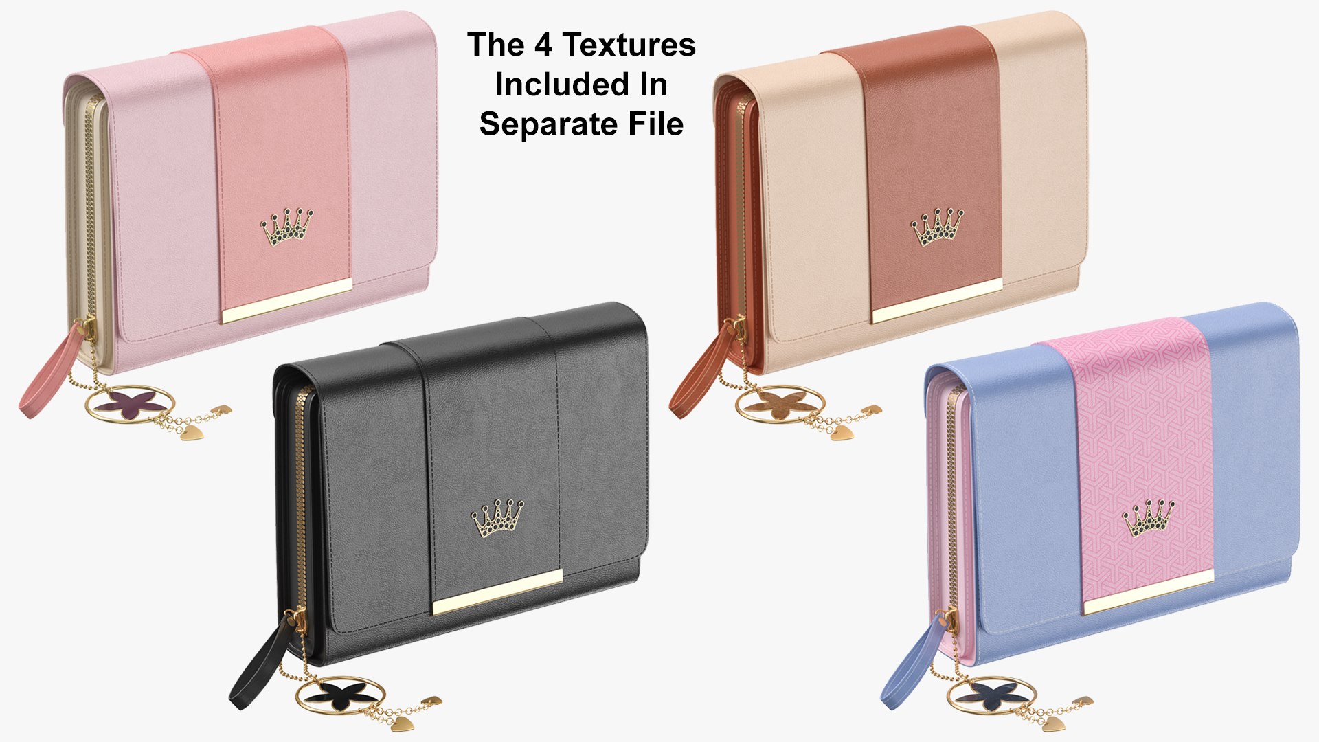 Male And Female Wallets Collection 3D - TurboSquid 2351597