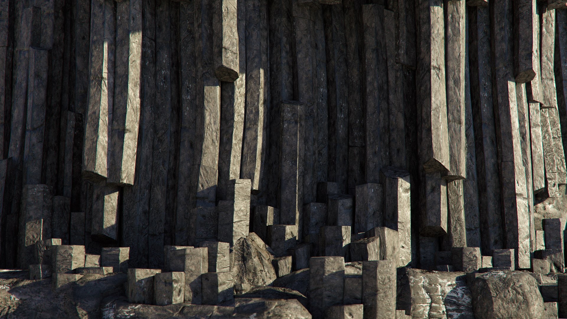 3D Basalt Columns Rocks Kit Model - TurboSquid 1233484