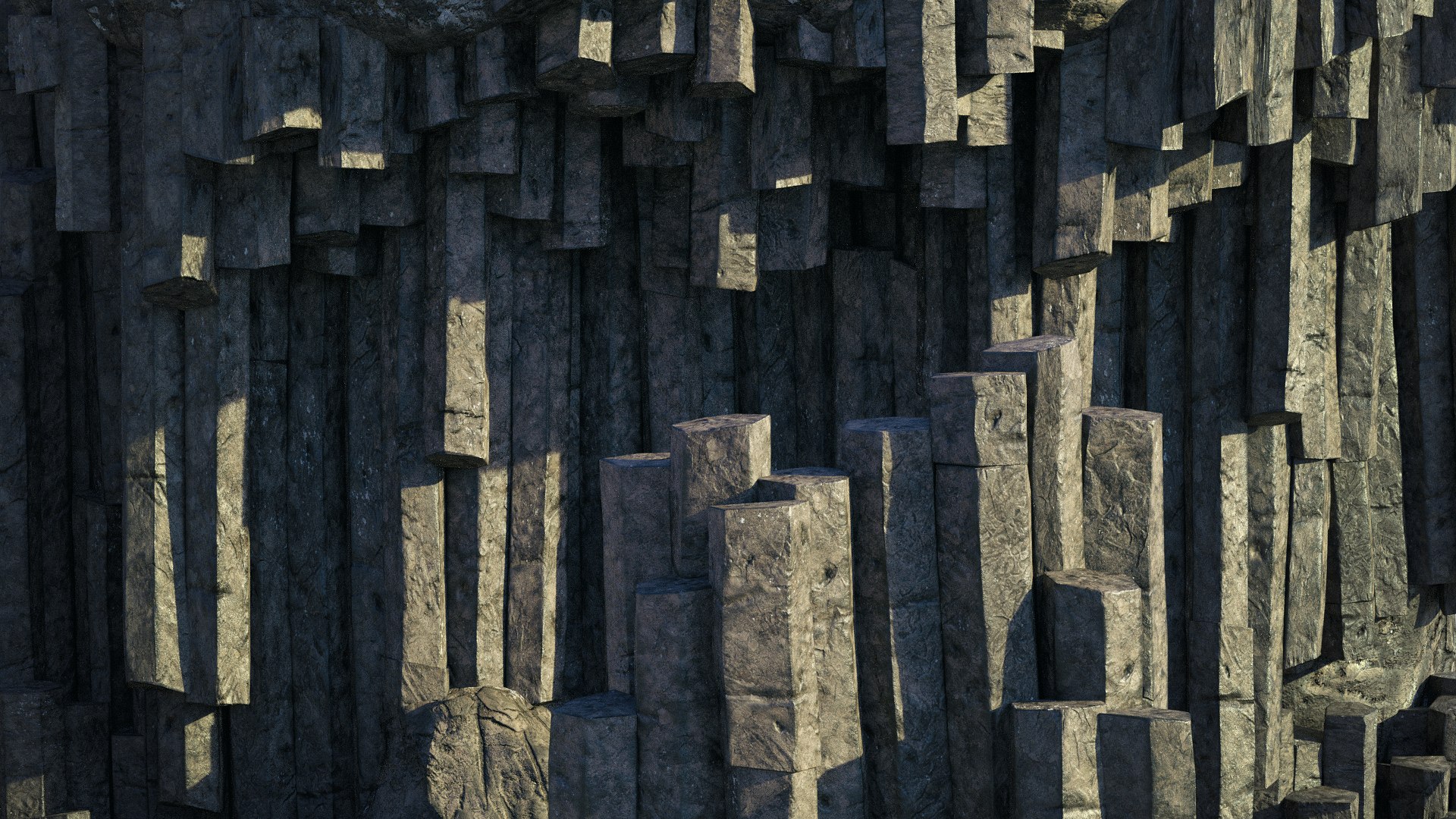 3D Basalt Columns Rocks Kit Model - TurboSquid 1233484