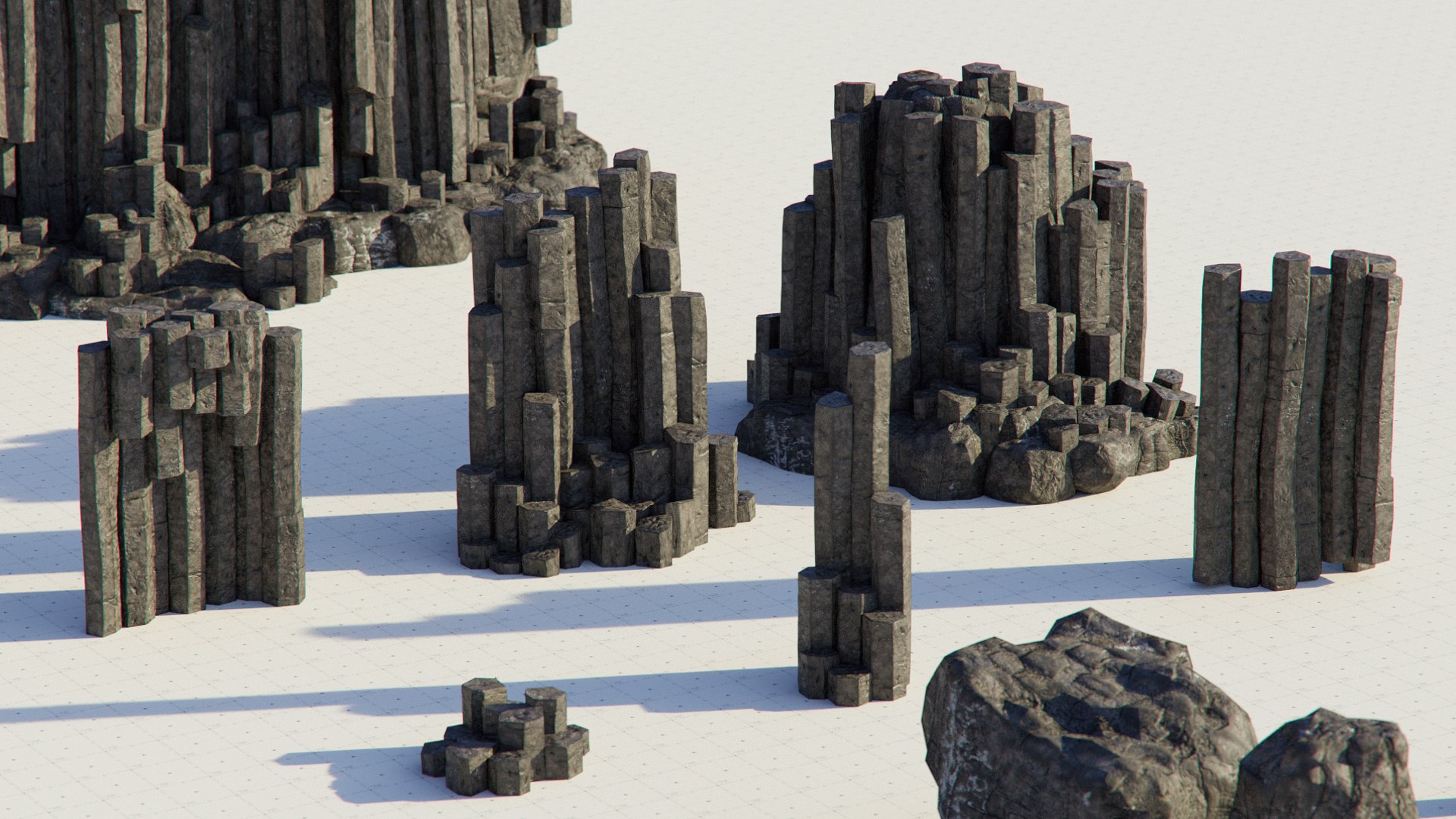 3D Basalt Columns Rocks Kit Model - TurboSquid 1233484