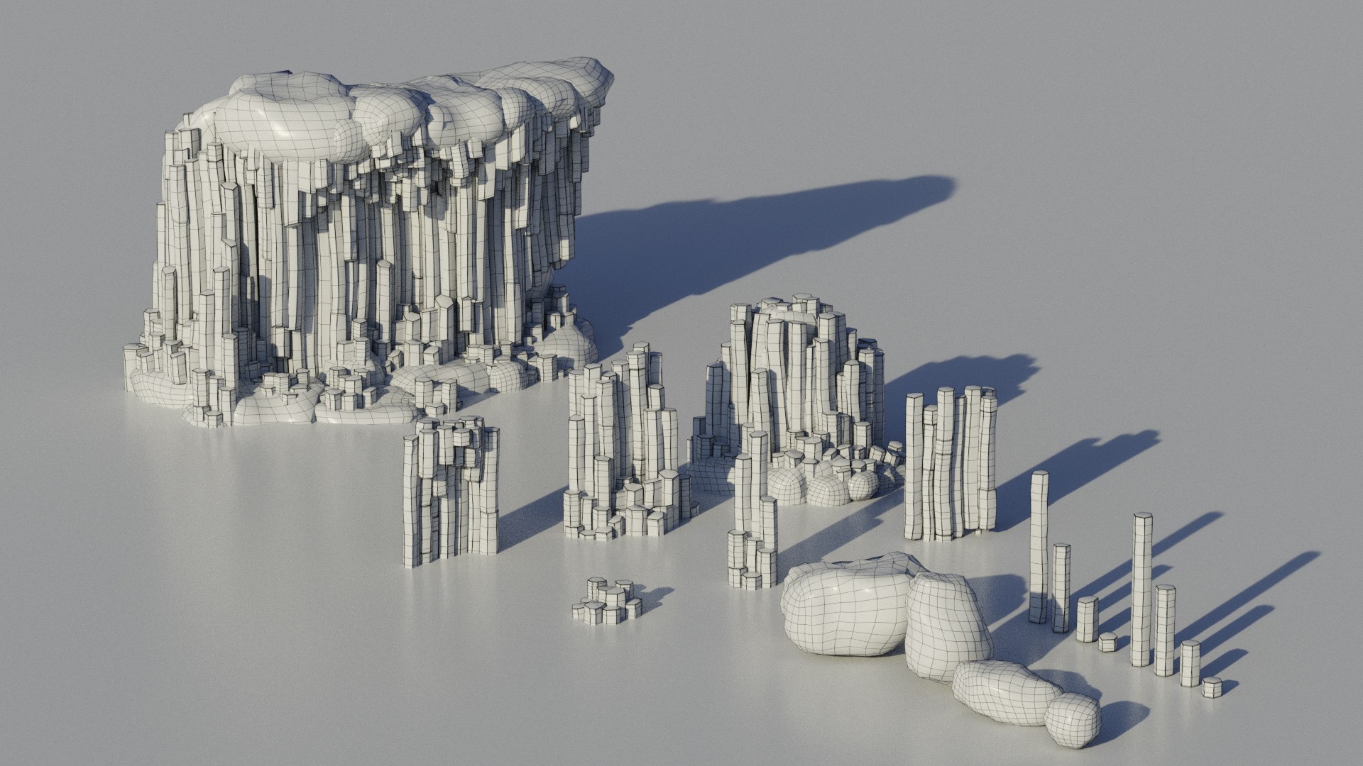 3D Basalt Columns Rocks Kit Model - TurboSquid 1233484