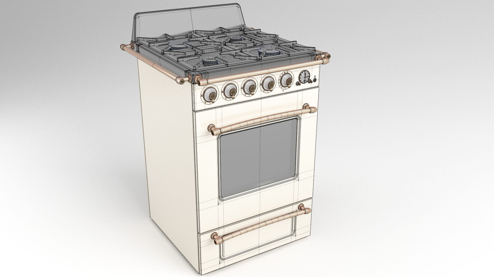 Gas Range Cooker 3D Model - TurboSquid 1526268
