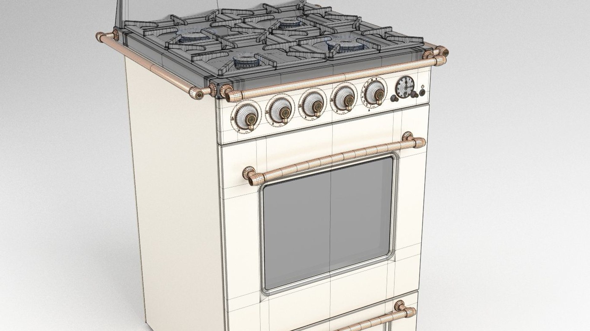 Gas Range Cooker 3D Model - TurboSquid 1526268