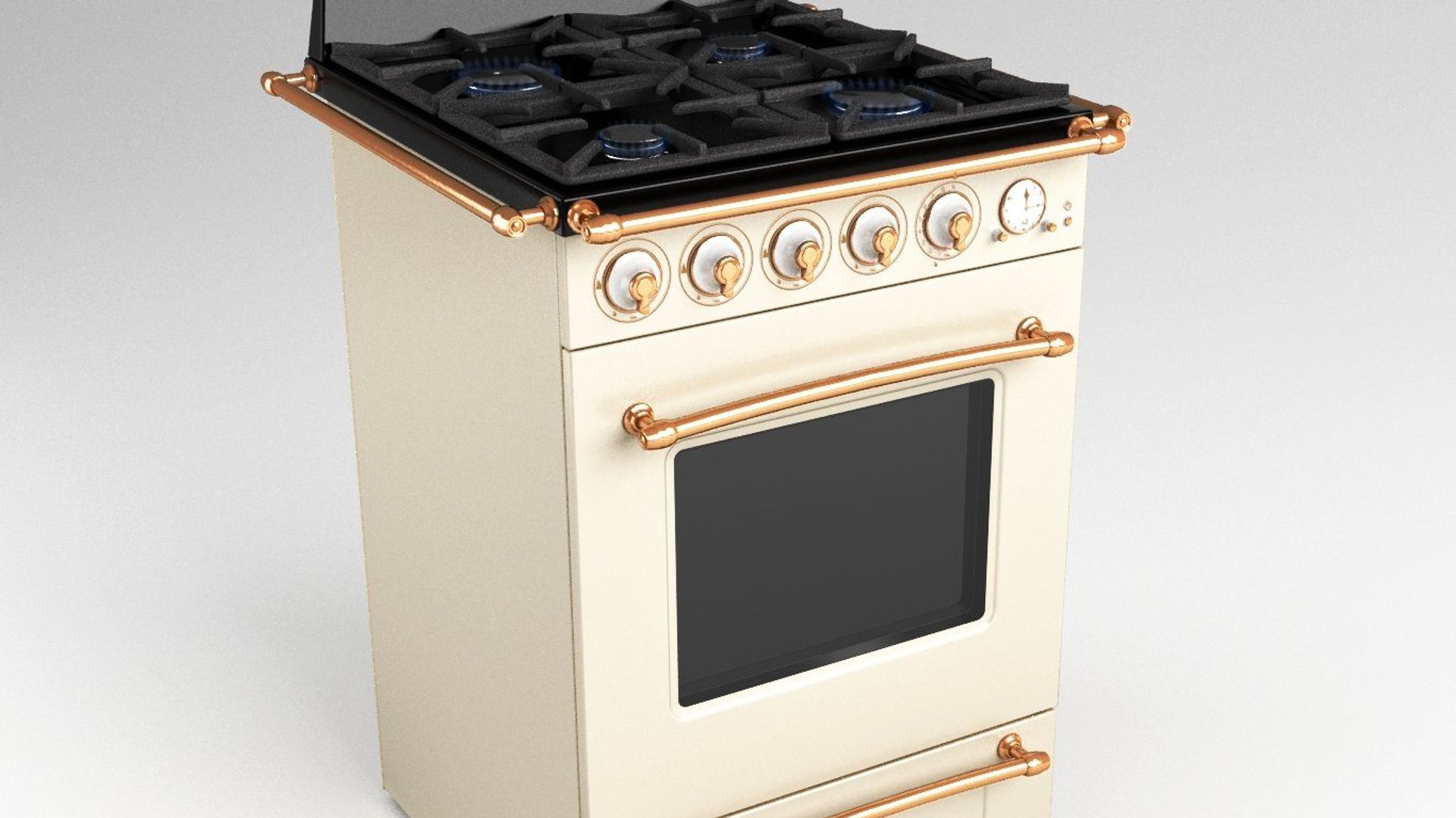 Gas Range Cooker 3D Model - TurboSquid 1526268