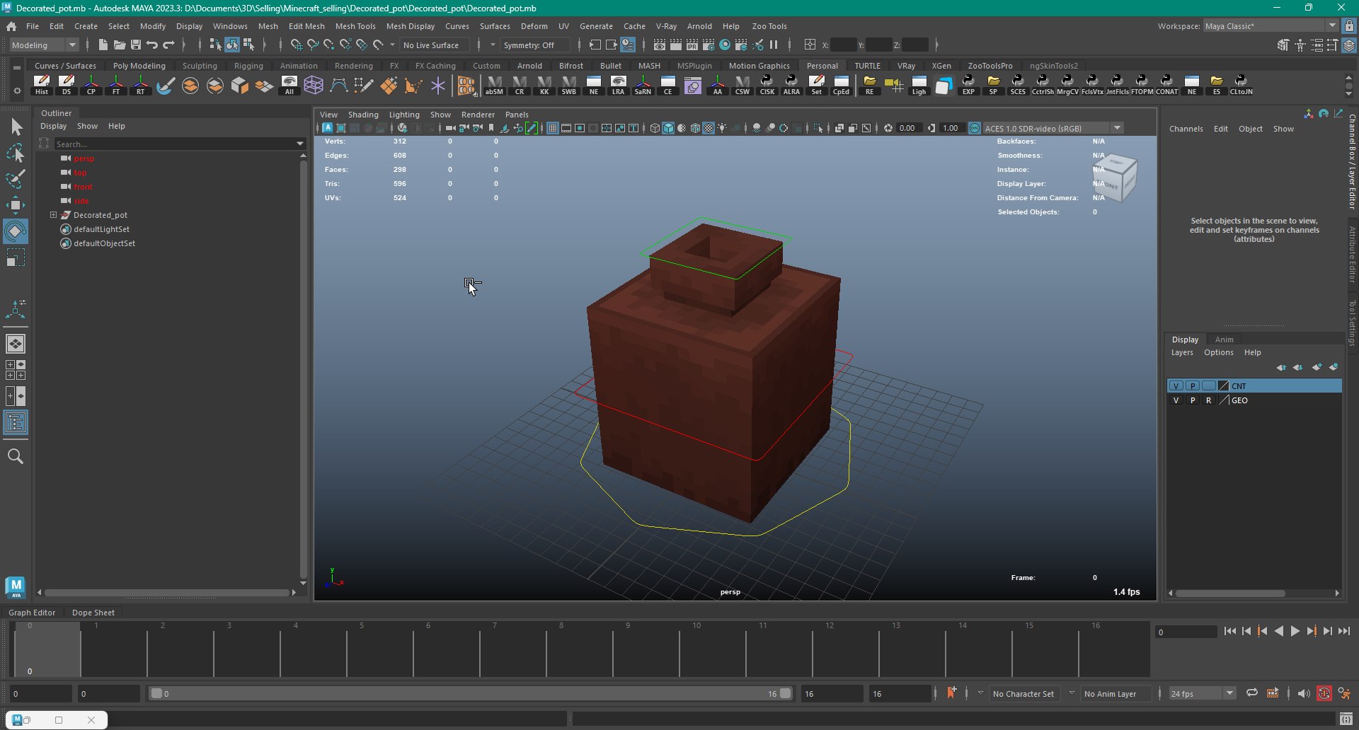 Minecraft Decorated Pot Rig 3D Model - TurboSquid 2533341