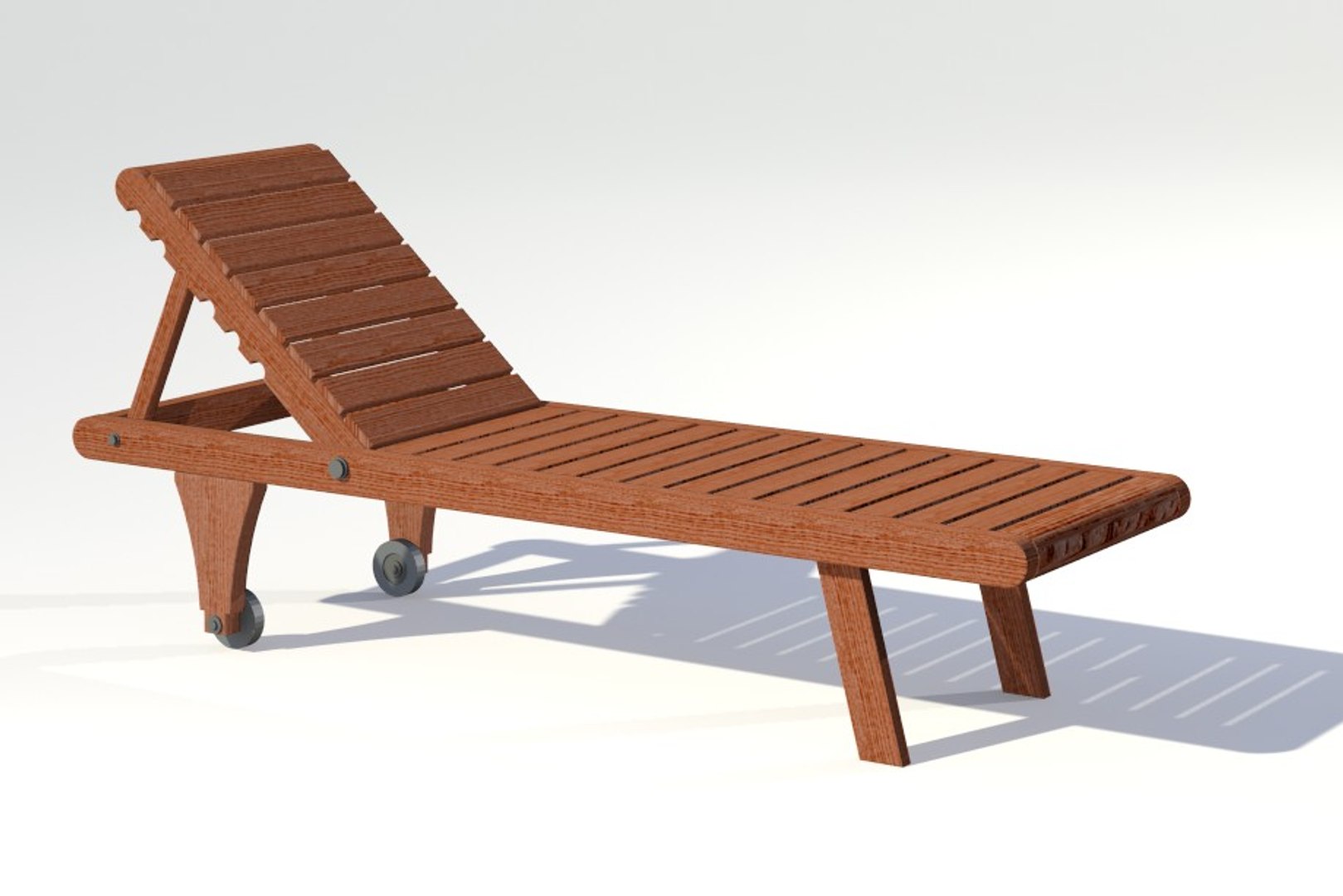 teak pool lounger 3d dwg