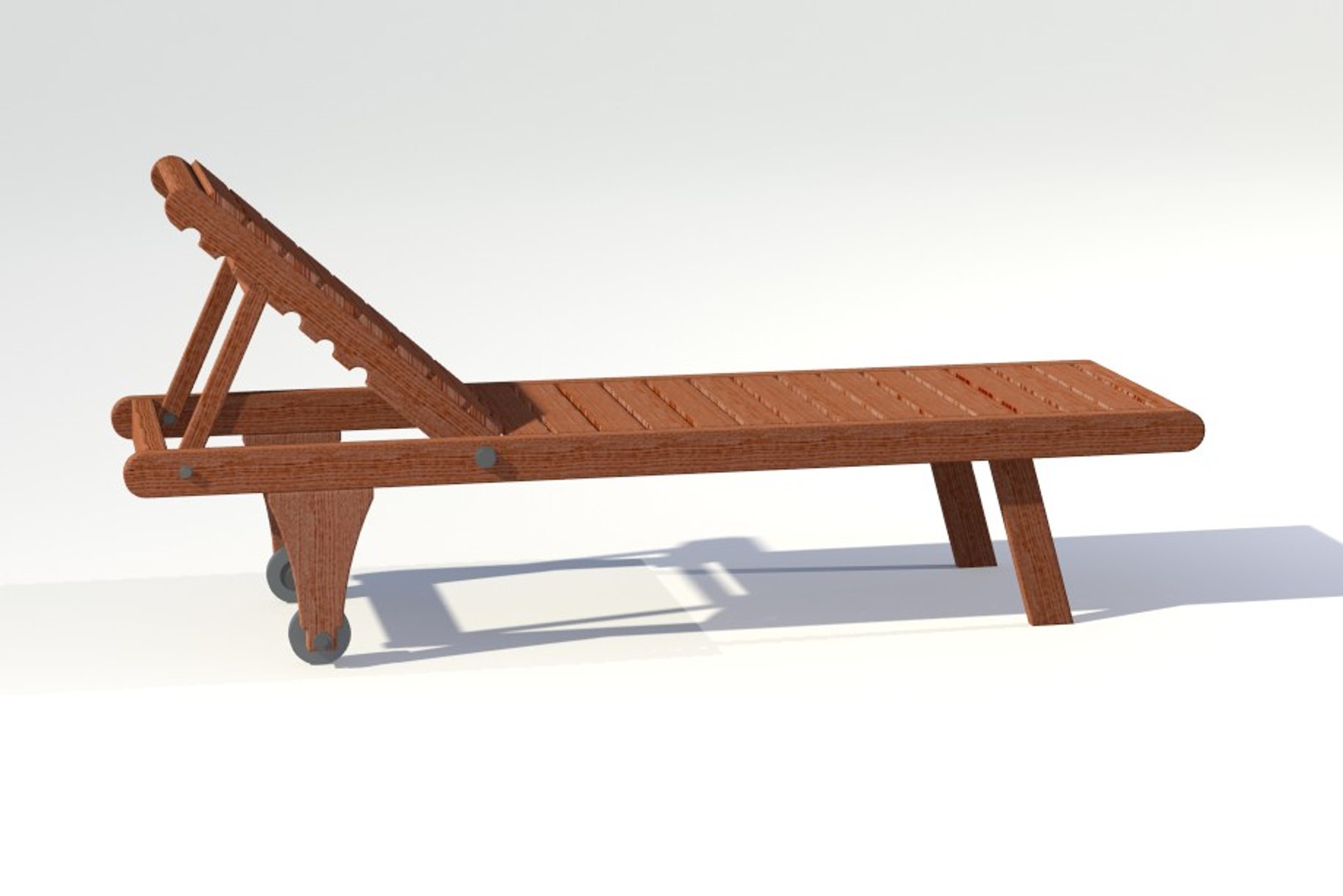 teak pool lounger 3d dwg